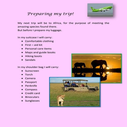 Preparing my trip | PDF