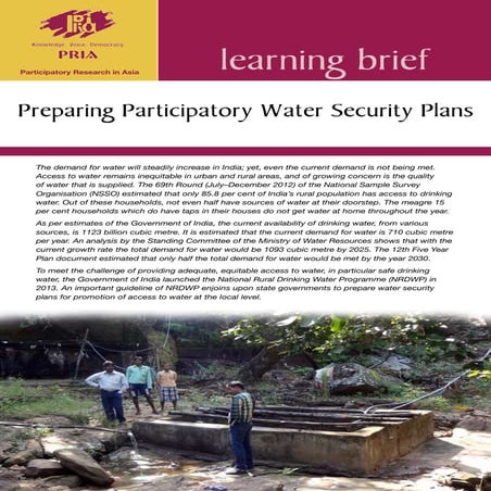 Preparing participatory water security plans PRIA | PDF