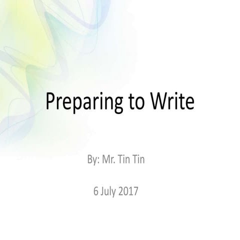 Preparing to write | PPT