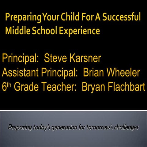 Preparing Your Child for a Successful Middle School Experience | PPT