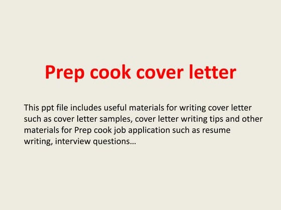 Cook cover letter | PPT