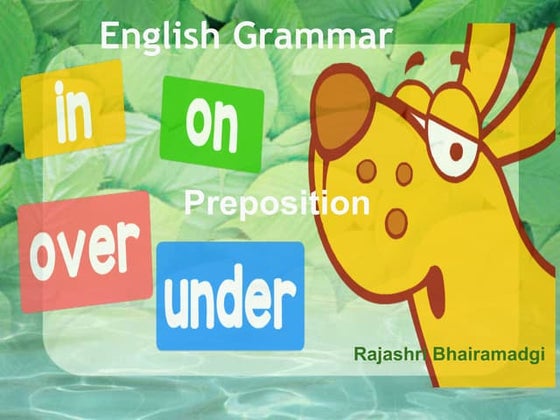 Grade ii prepositions | PPTX