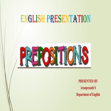 Prepositions- English grammar ppt | PDF