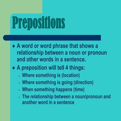 Preposition 6 grade | PPT