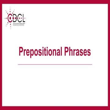 Prepositional phrases complete guide for students | PDF