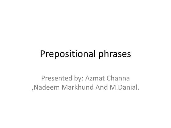 Prepositions (PPT) | PPT