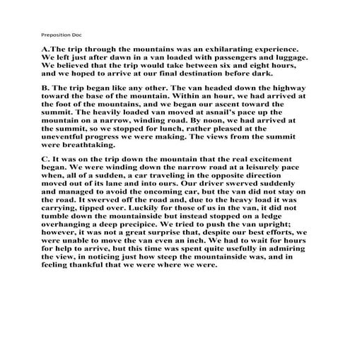 Preposition doc | PDF