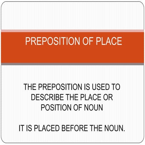 Preposition of place | PPTX