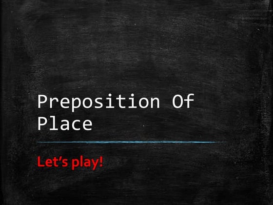 Preposition of place | PDF