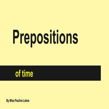 Preposition of time | PPTX