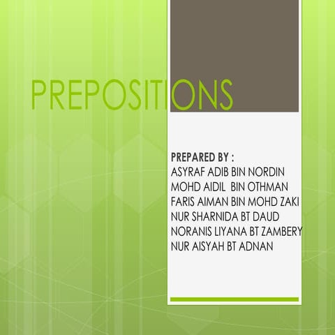 Prepositions | PPTX