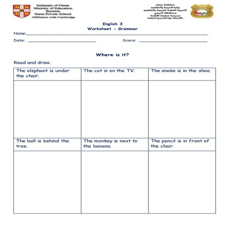 Prepositions worksheet | PDF