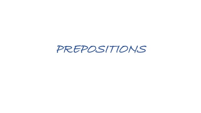 Preposition and its types | PPT
