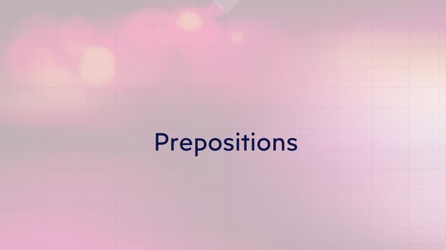 Prepositions of Place | PPT