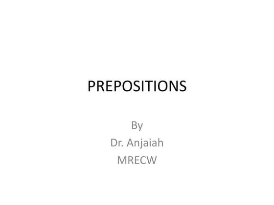 Preposition and its types | PPT