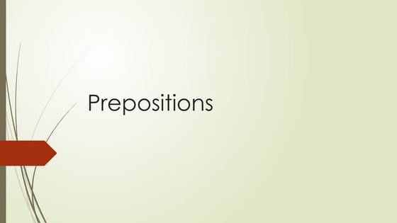 Prepositions- Types. English Grammar.... | PPT