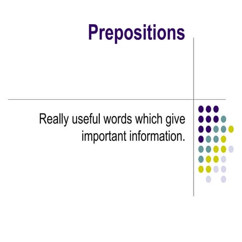 Prepositions PPT for students in Major in English | PPT