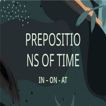 Prepositions of time | PPTX