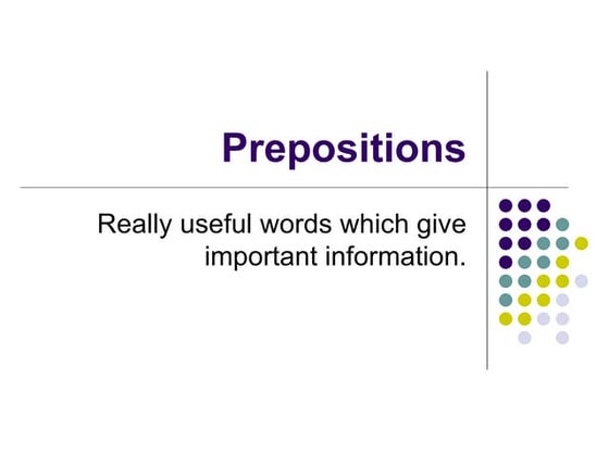 Prepositions in English ESL Learners Easy | PPT