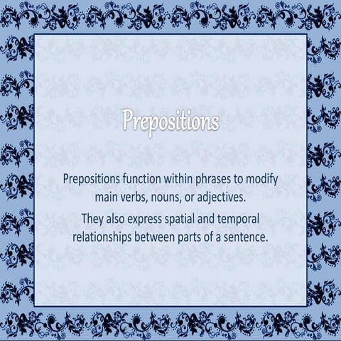 Prepositions (in, on, at, to, for) | PPTX