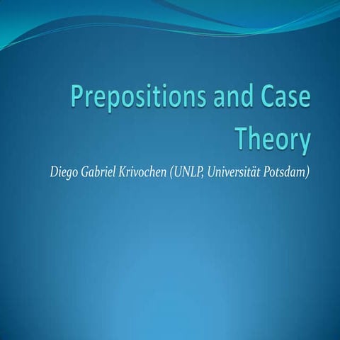 Prepositions and Case Theory | PPTX