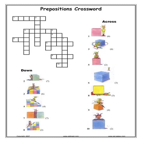 Prepositions crossword Evaluac.Docente | PDF