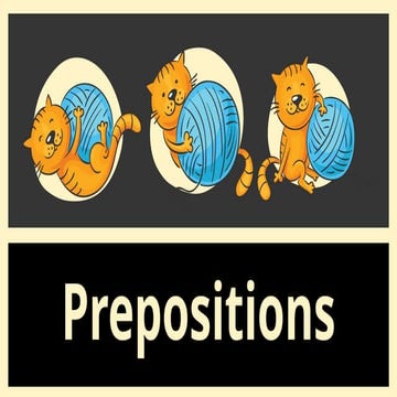 Prepositions English Presentation in Blue Yellow Cat Illustrative Style ...