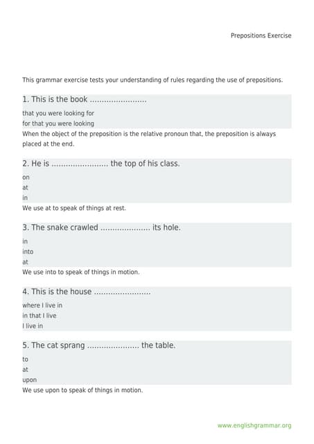 Common errors in the use of prepositions | DOC