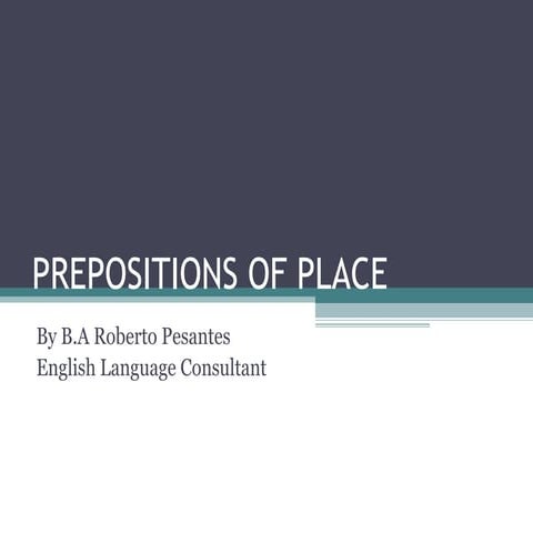 Prepositions of place | PPT