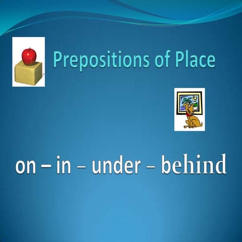 Prepositions of place | PPT