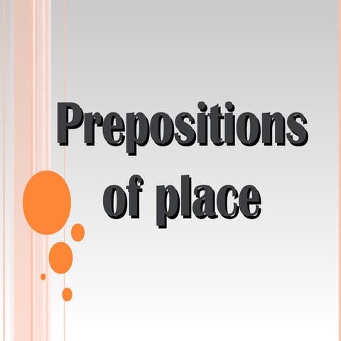 Prepositions of place | PPT