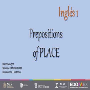Prepositions of place | PPTX
