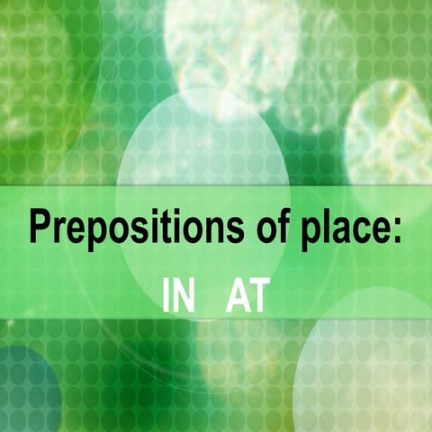 Prepositions of place 1 | PPT