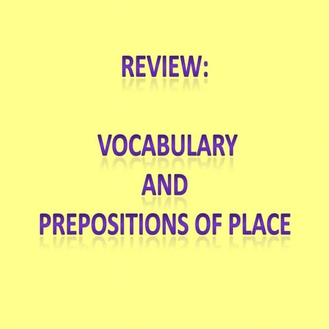 Prepositions of place 4º | PPTX
