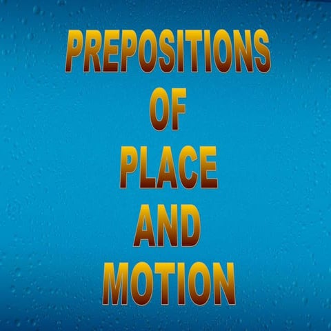 Prepositions of Movement | PPT