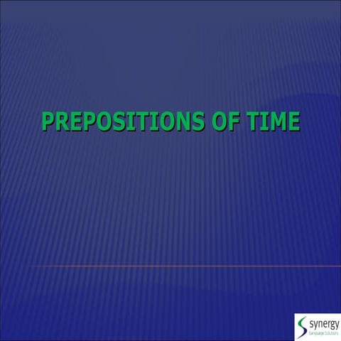 Prepositions of time | PPT