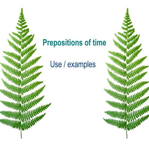 Prepositions of Time usage and example sentences | PPT