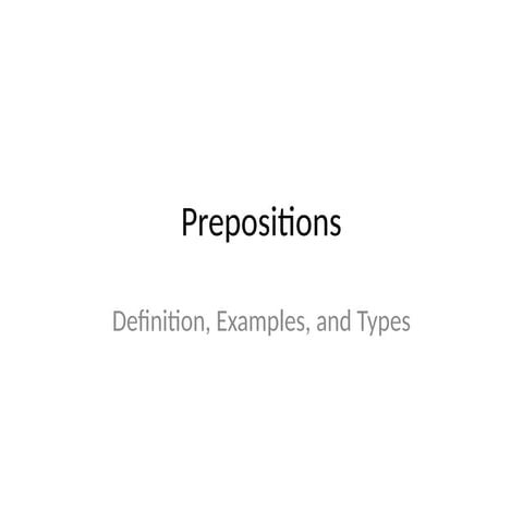 Prepositions Presentation 11111111111111111111 Ppt
