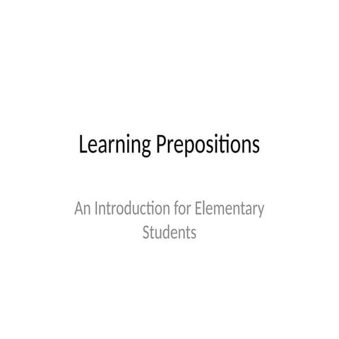 Grade ii prepositions | PPTX