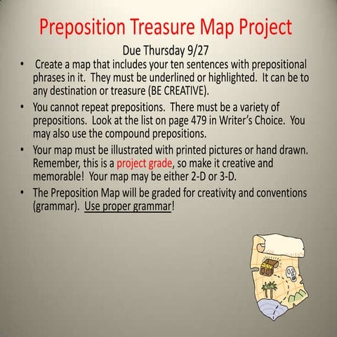 Preposition treasure map project | PPTX