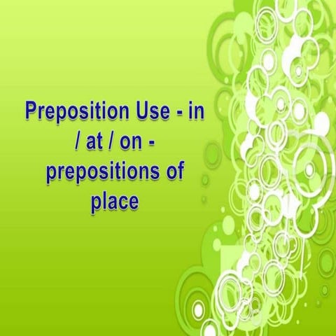 Preposition in- on-at | PPTX