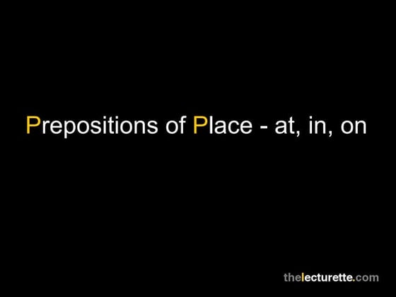 Prepositions of Place | PPT