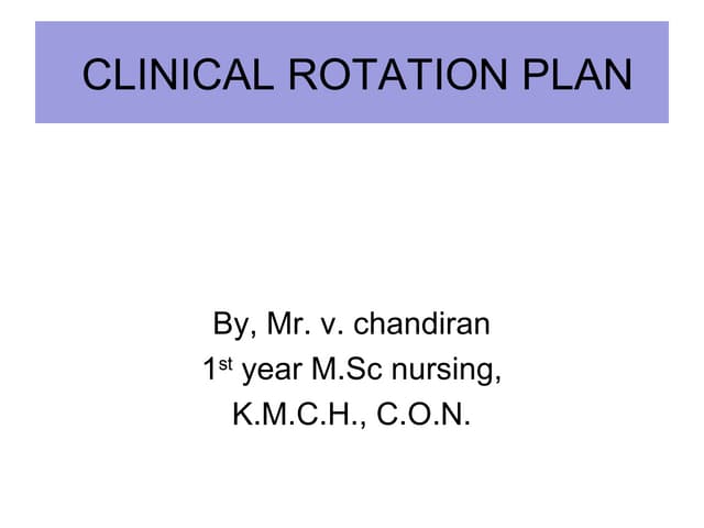 Master rotation plan | PPT
