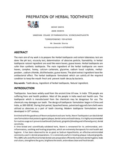 Herbal ingredients in oral care | PPTX