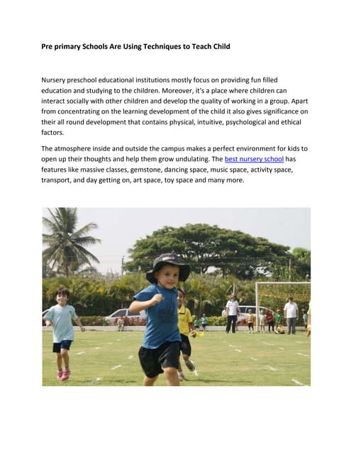 Pre primary schooling | PPTX