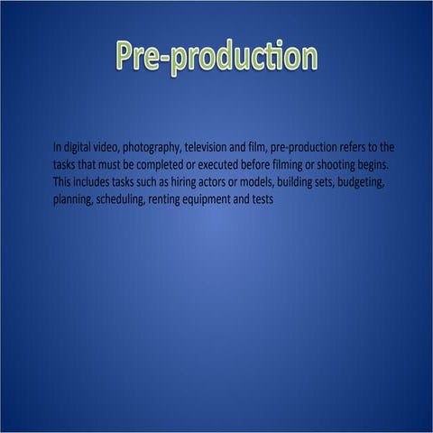 Pre production | PPT