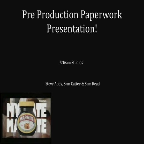 Pre production paperwork presentation! | PPTX