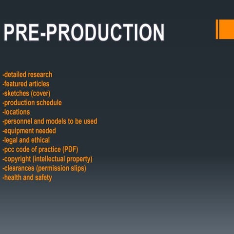 Pre production powerpoint | PPT