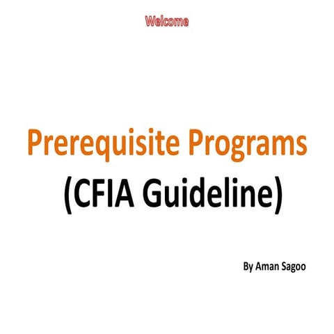 Prerequisite programs | PPTX