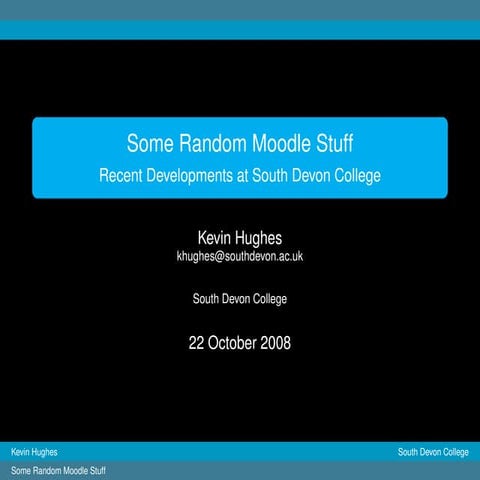 Some Random Moodle Stuff | PDF